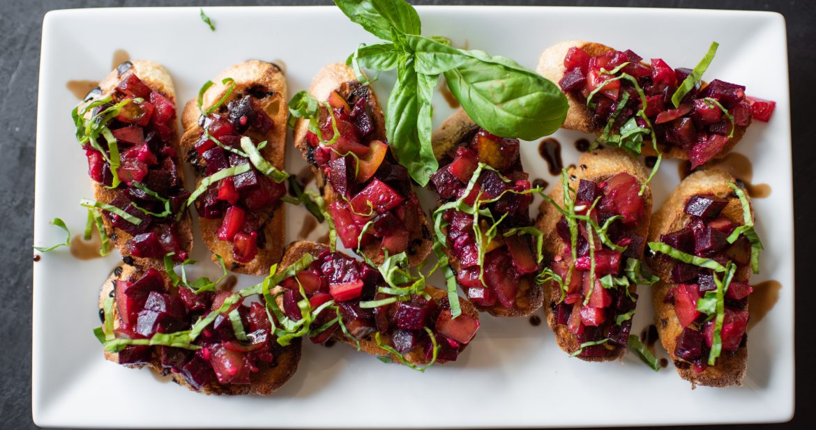 Beet Bruschetta with Balsamic Reduction - a new take on a classic.